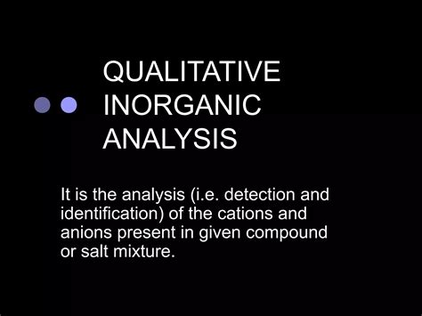 Qualitative Analysis Of Anions Ppt