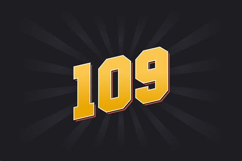 Number 109 Vector Font Alphabet Yellow 109 Number With Black