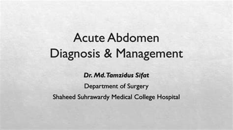 Acute Abdomen Diagnosis And Managementpptx