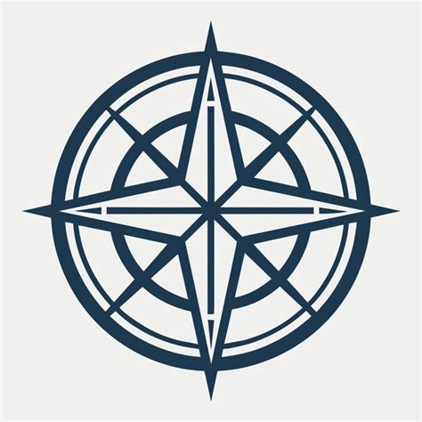 Premium Vector Black And White Compass With Directional Markings