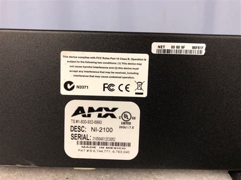 Amx Netlinx Ni 2100 Ni2100 Integrated Controller Rackmounts Auschoice