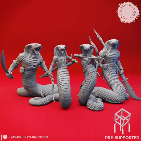 3d Printable Den Of Yuan Ti Tabletop Miniature Pre Supported By