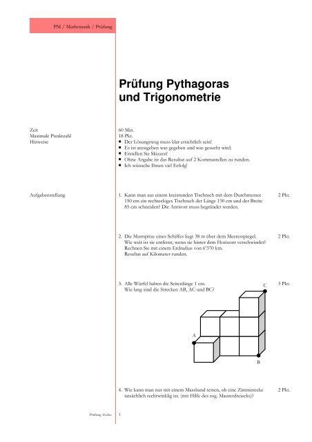 Pythagoras Und Trigonometrie