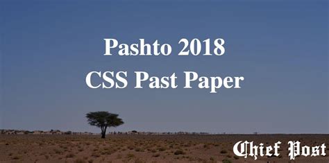 pashto 2018 — css past paper chief post