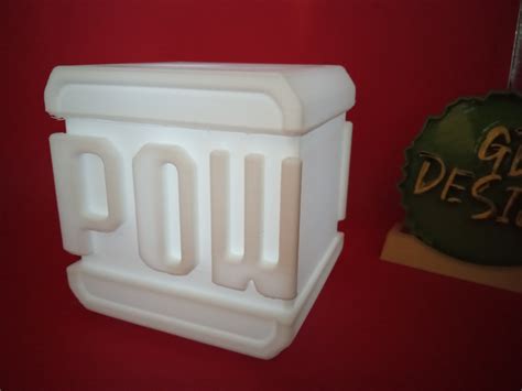 Stl File Super Mario Pow Block Light 🎲・3d Printing Template To Download
