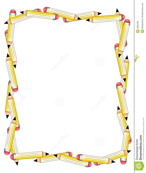 Collection Of Pencils Casually Arranged Into A Border Or Frame Borders