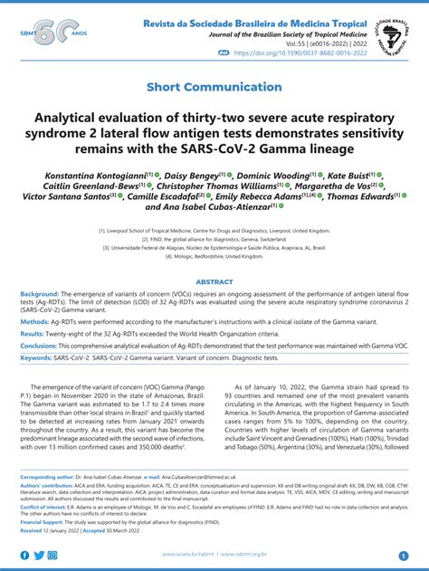 Pdf Analytical Evaluation Of Thirty Two Severe Acute Respiratory
