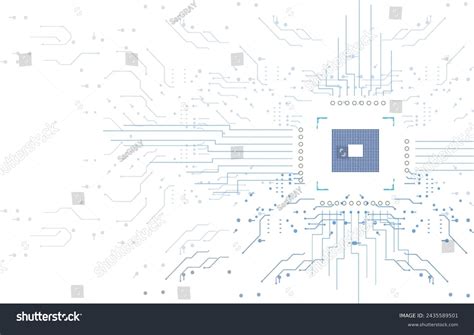 futuristic digital circuit design central processor stock vector