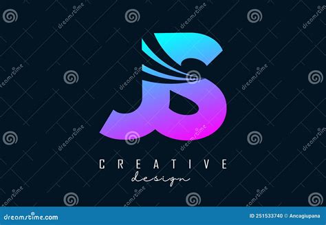 Creative Colorful Letters Js J S Logo With Leading Lines And Road