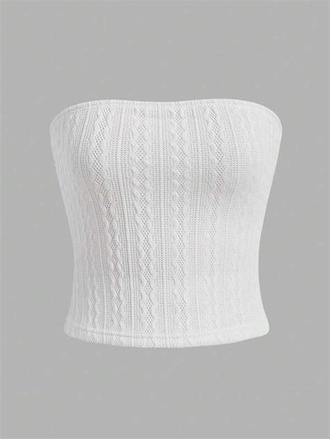 Shein Ezwear Solid Crop Tube Top Shein Uk