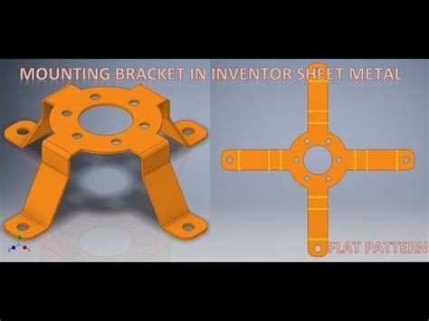 Mounting Bracket In Autodesk Inventor Sheet Metal Tutorials