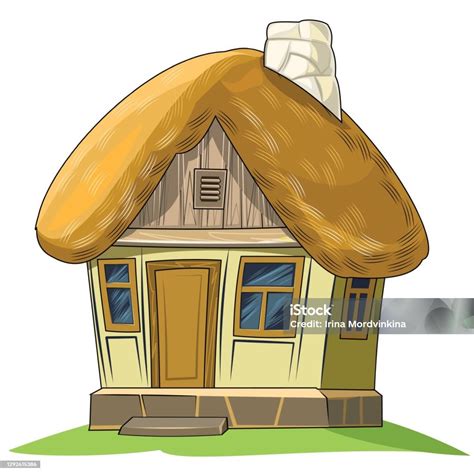 초가 지붕이있는 오래된 집 멋진 만화 개체 귀여운 유치한 스타일 고대 의 거지 작고 작습니다 흰색으로 격리됩니다 벡터 만화에 대한 스톡 벡터 아트 및 기타 이미지 Istock