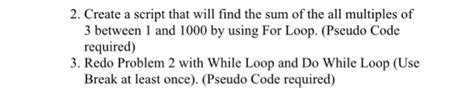 Solved 2 Create A Script That Will Find The Sum Of The All