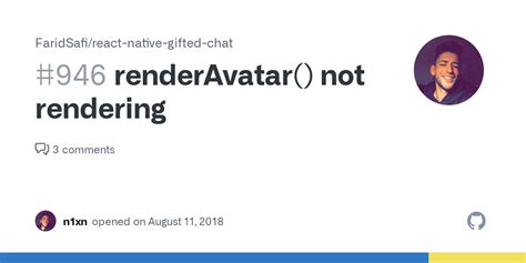 renderavatar not rendering · issue 946 · faridsafi react native