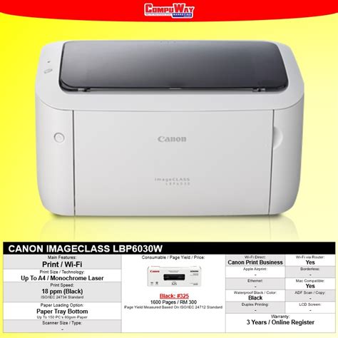 Canon Lbp 6030w Mono A4 Laser Printer Shopee Malaysia