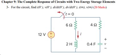 Solved Chapter The Complete Response Of Circuits With Two Chegg