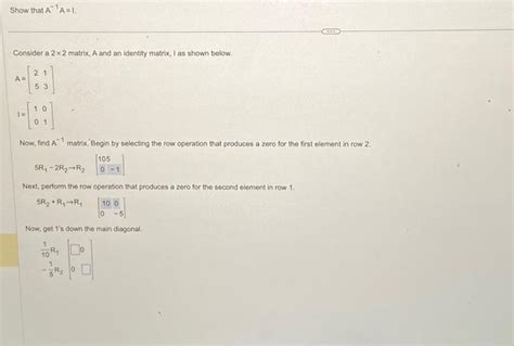 Solved Show That A A Consider A Matrix A And An Chegg