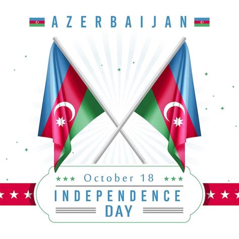 День независимости азербайджана с флагом Премиум векторы