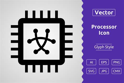 Vector Processor Glyph Icon Graphic By Muhammad Atiq Creative Fabrica