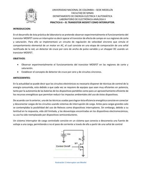 Pdf Practica6 Mosfet Como Interruptor Dokumentips