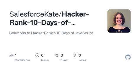 Github Salesforcekate Hacker Rank Days Of Javascript Solutions To