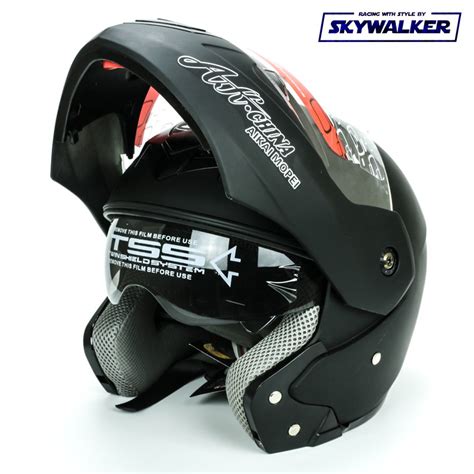 หมวกกันน็อคเต็มใบ Ak Helmet สีดำด้าน ดำเงา ยกคางได้ ราคาสะบายกระเป๋า
