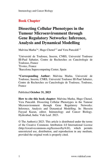 PDF Dissecting Cellular Phenotypes In The Tumour Microenvironment