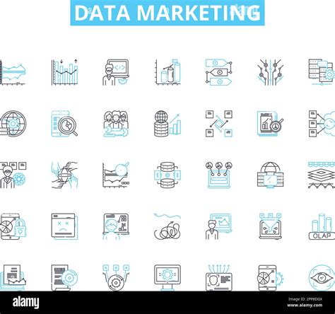Data Marketing Linear Icons Set Analytics Segmentation