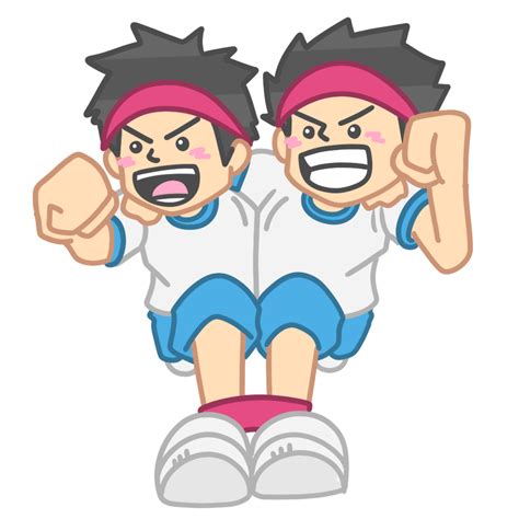 ムカデ競争体操服鉢巻 イラストせんせい使いやすいフリー素材集