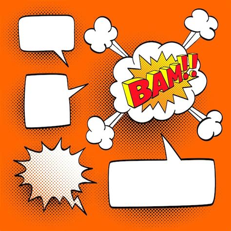 Premium Vector Vector Comic Text Buble Set