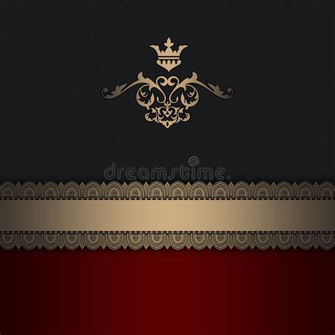 Decorative Vintage Background With Gold Border Stock Illustration