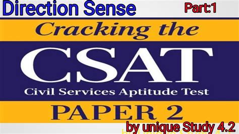 CSAT Reasoning Direction Sense APSC And UPSC Class By Unique Study Part YouTube