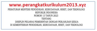 Permendikbudristek Nomor 13 Tahun 2023 Tentang Disiplin PPPK Di Kemendikbudristek KURIKULUM