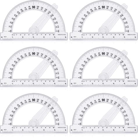 Buy 6 Pack Protractor Swing Arm Clear 6 Inches Protractor For Geometry