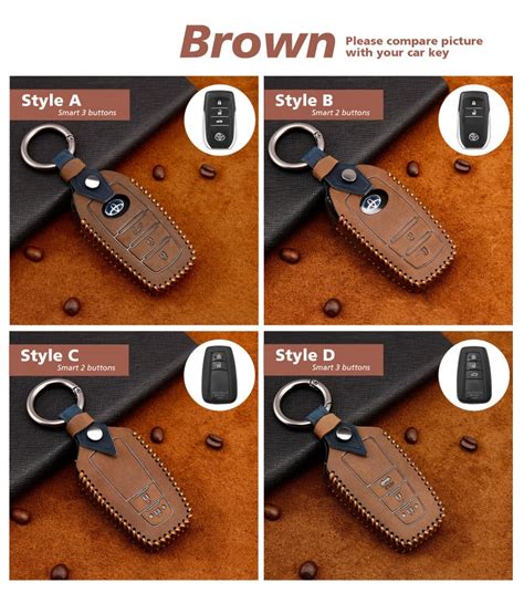 Toyota Series Leather Car Key Fob Cover Remote Key Case Car Etsy
