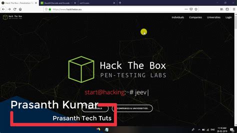 Hack The Box Registration In Telugu Prasanth Tech Tuts Youtube