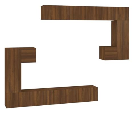 ТВ шкафове за стенен монтаж кафяв дъб инженерно дърво Vivre