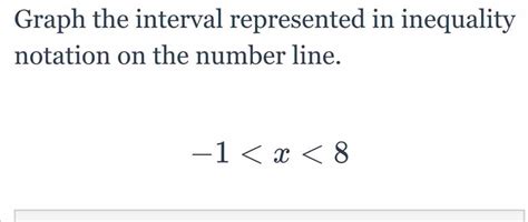 Solved Graph The Interval Represented In Inequality Notation On The