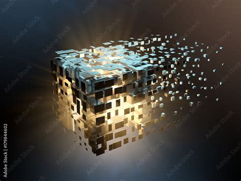 Fragmented Cube Stock Illustration Adobe Stock