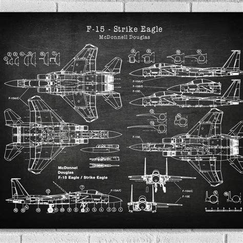 F 15 Strike Eagle Aircraft F 15 Mcdonnell Douglas Airplane Etsy