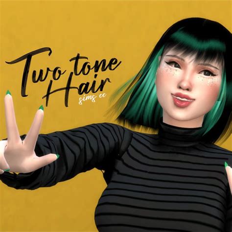 The Best Two Tone Hair Cc For The Sims 4 Two Color Hair Tone Hair