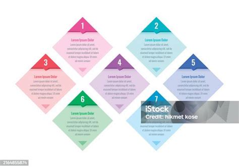 7가지 옵션 인포그래픽 템플릿 다채로운 사각형 인포 그래픽 템플릿 연례 보고서 인터넷 교육 사업 잡지 정보 템플릿 개념에 대한 스톡 벡터 아트 및 기타 이미지 Istock