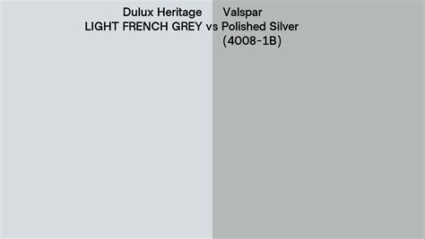 Dulux Heritage LIGHT FRENCH GREY Vs Valspar Polished Silver 4008 1B