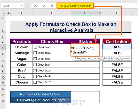 If Checkbox Is Checked Then Apply Formula In Excel 4 Methods