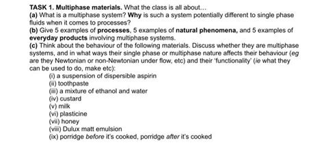 Solved Task 1 Multiphase Materials What The Class Is All