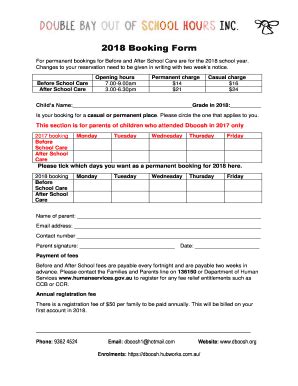 Fillable Online 2018 Booking Form WordPress Fax Email Print