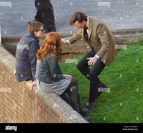 Karen Gillan Matt Smith And Arthur Darvill Doctor Who Filming On