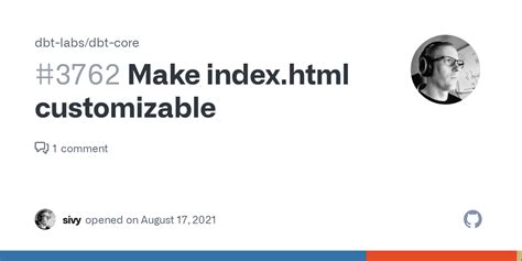 Make Index Html Customizable Issue 3762 Dbt Labs Dbt Core GitHub