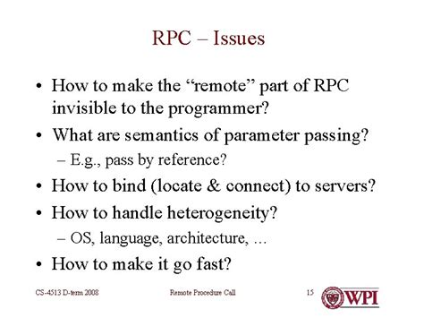 Remote Procedure Call Cs4513 Distributed Computing Systems Slides
