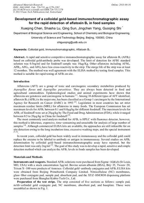 Development Of A Colloidal Gold Based Immunochromatographic Assay For